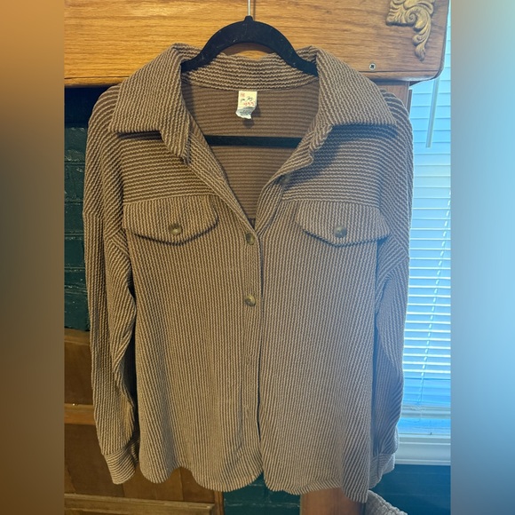 7th Ray | Tops | 7th Ray Tan Ribbed Knit Top | Poshmark